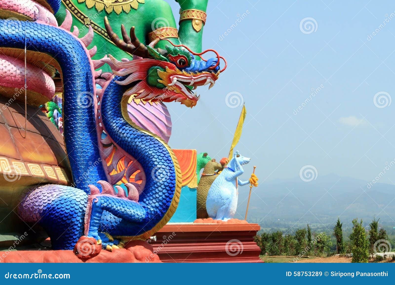 Statues of big dragon stock image. Image of dragon, power - 58753289