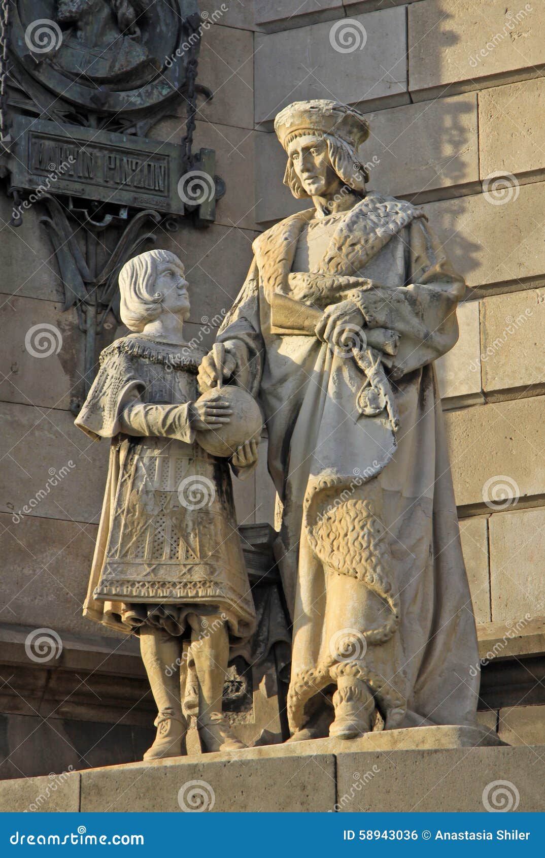 Statues at the Bottom of the Monument To Christopher Columbus ...