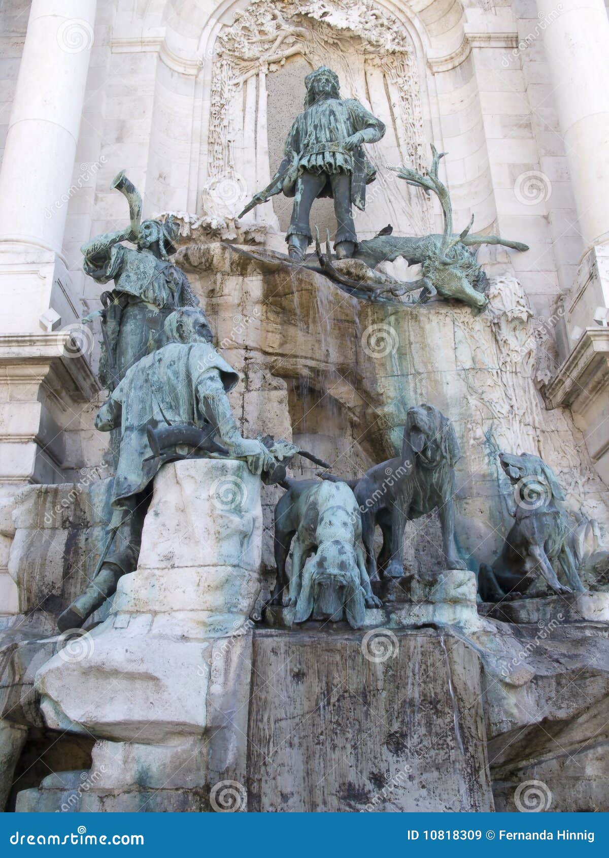 Statues by Buda Castle Wall Budapest Stock Image - Image of exterior ...