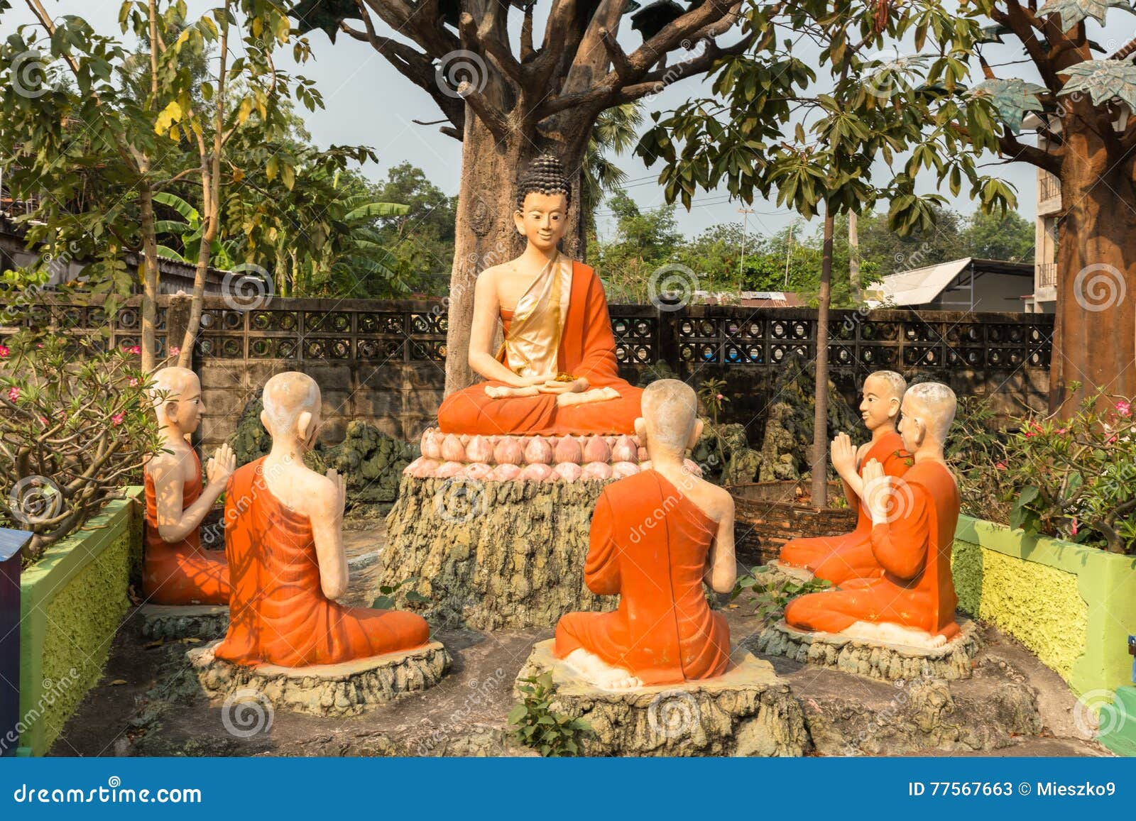 Statues of Buddha and His Followers Stock Image - Image of religion ...