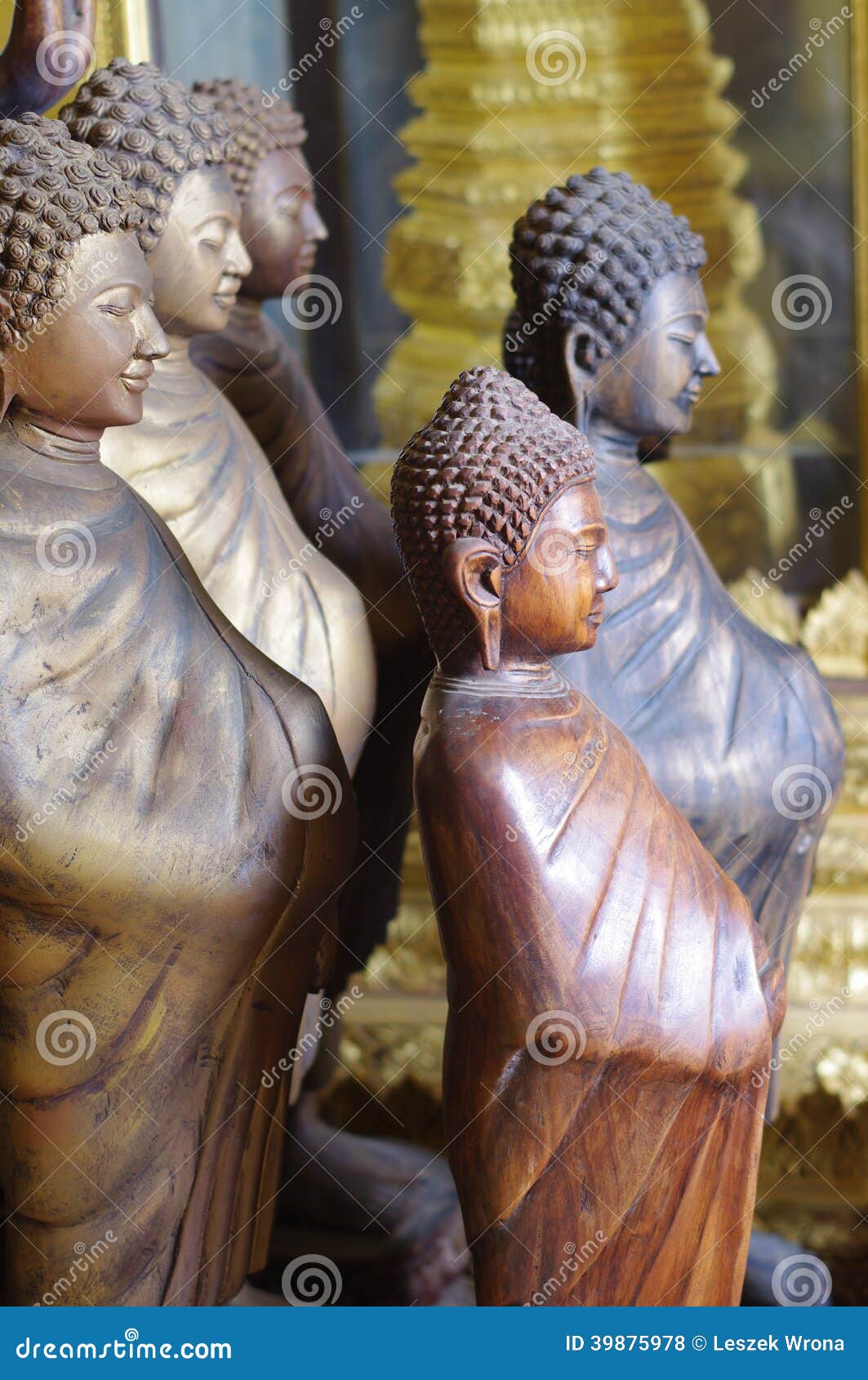 Statues of Buddha stock photo. Image of gold, asian, ancient - 39875978