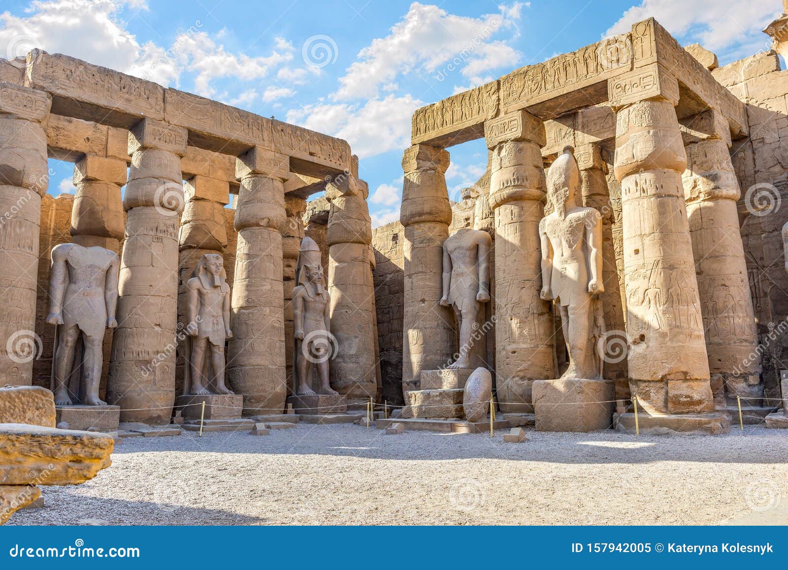 Statues in Luxor temple stock image. Image of archeology - 157942005