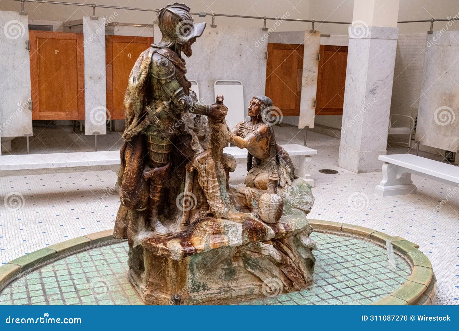 An Image of the Inside of a Building with Statues on Display Editorial ...