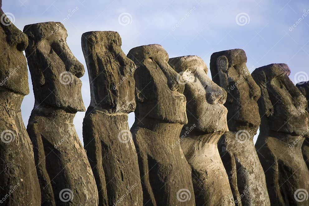 Statues at easter island stock photo. Image of conservation - 5325388