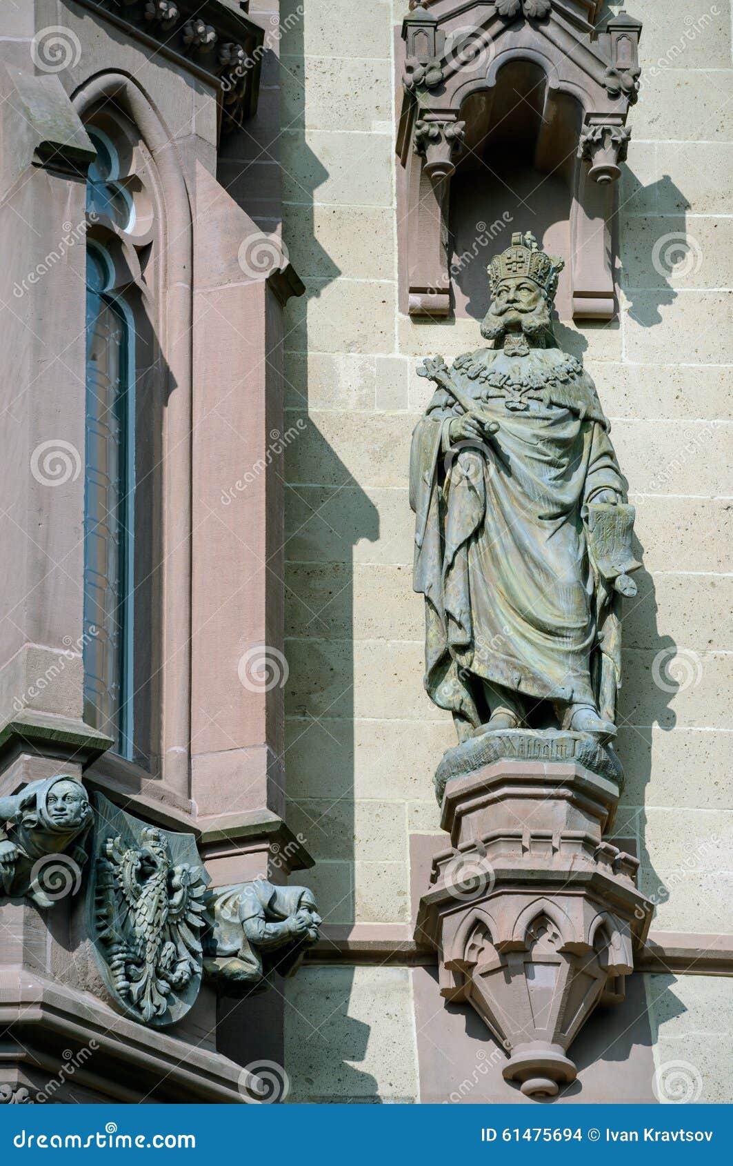 Statues on the Facade at Dragon Castle Stock Photo - Image of landmark ...