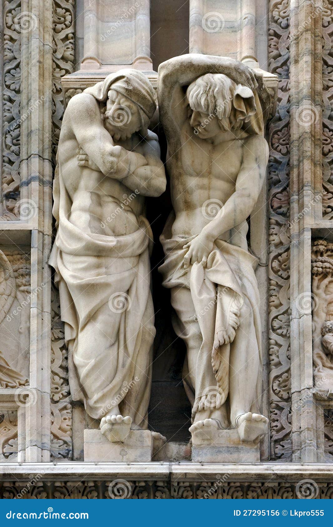 Statues in Front of the Dome of Milan Stock Photo - Image of history ...