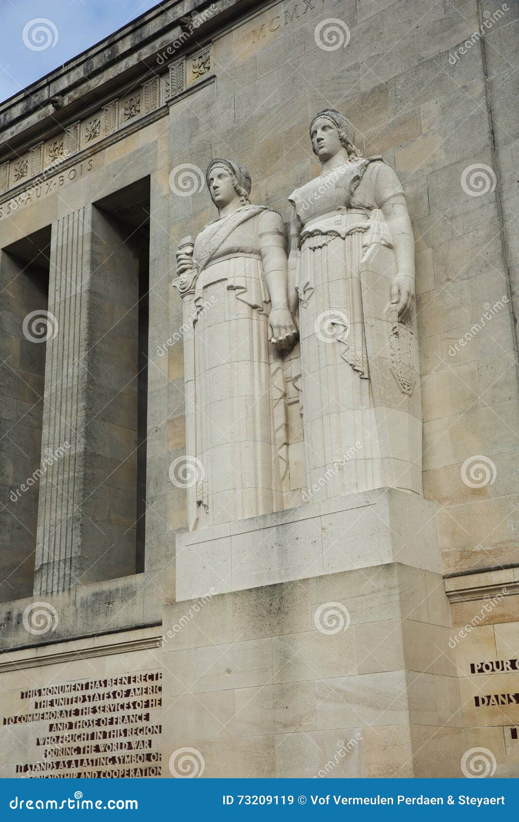 Statues in Front of the Facade of the American Monument Editorial Stock ...