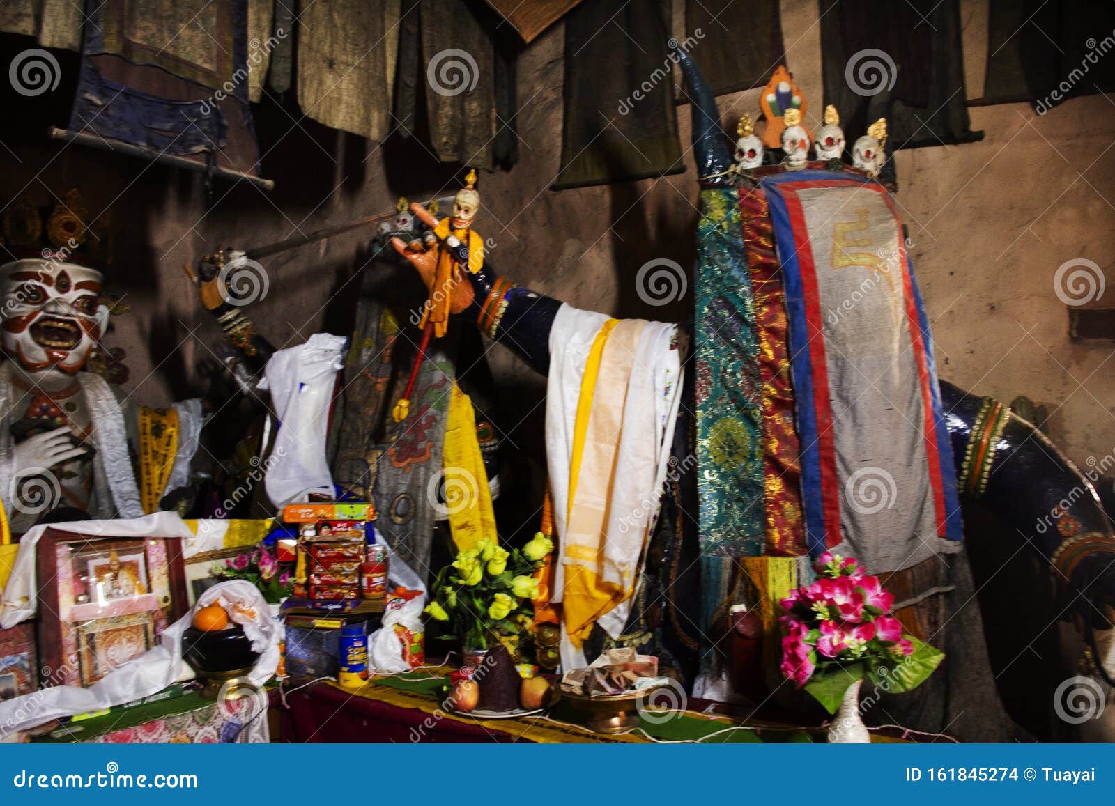 Statues of Guardian Deities, Whose Heads are Uncovered only during the ...