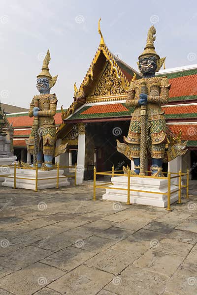 Statues Guarding Temple Door Stock Photo - Image of doorway, entrance ...
