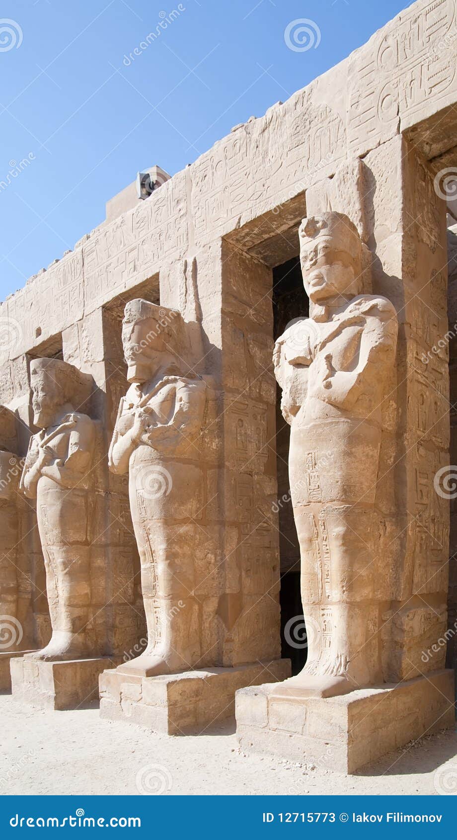 Statues in Karnak temple stock image. Image of antique - 12715773