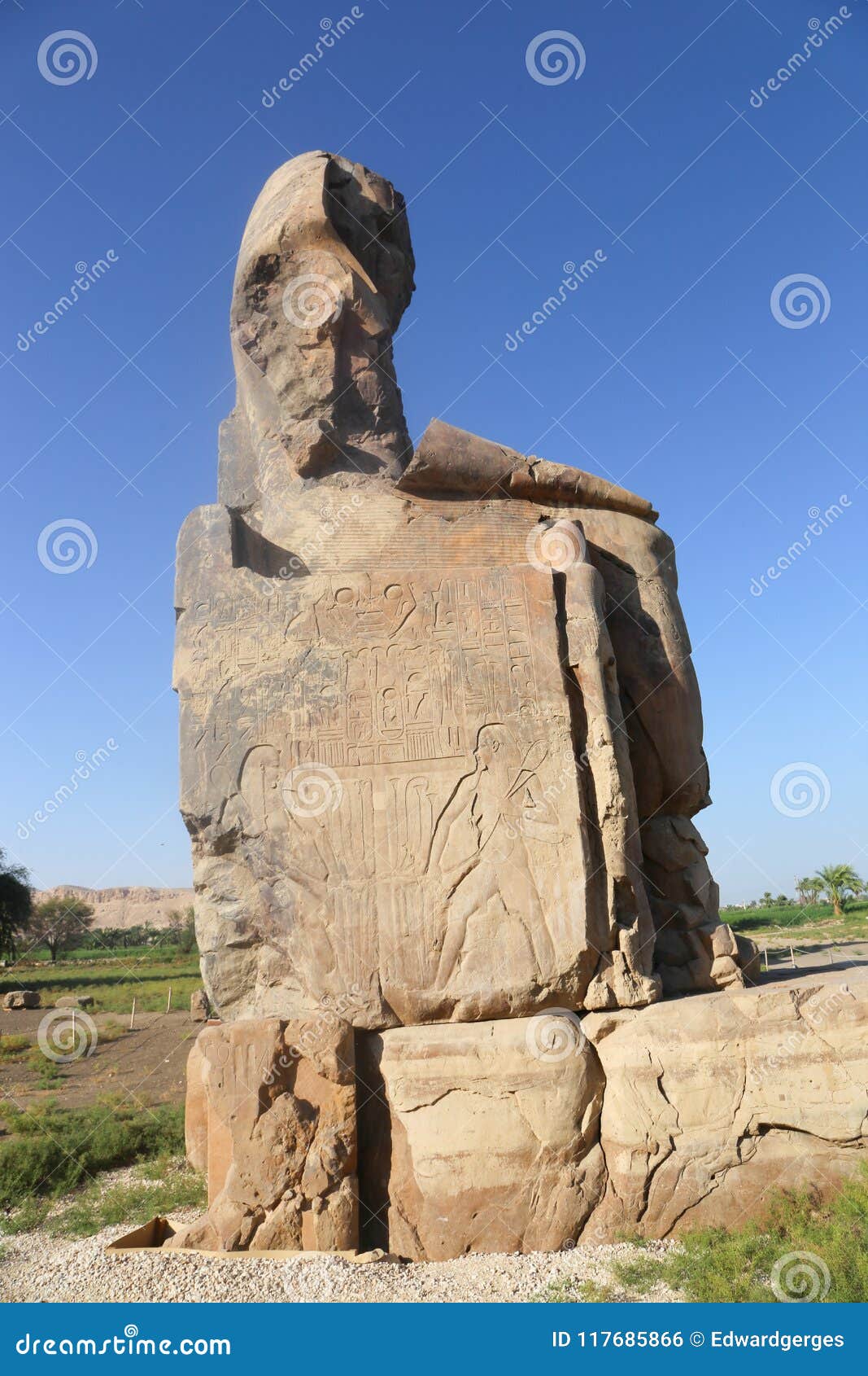 Statues of Memnon stock photo. Image of asian, flower - 117685866
