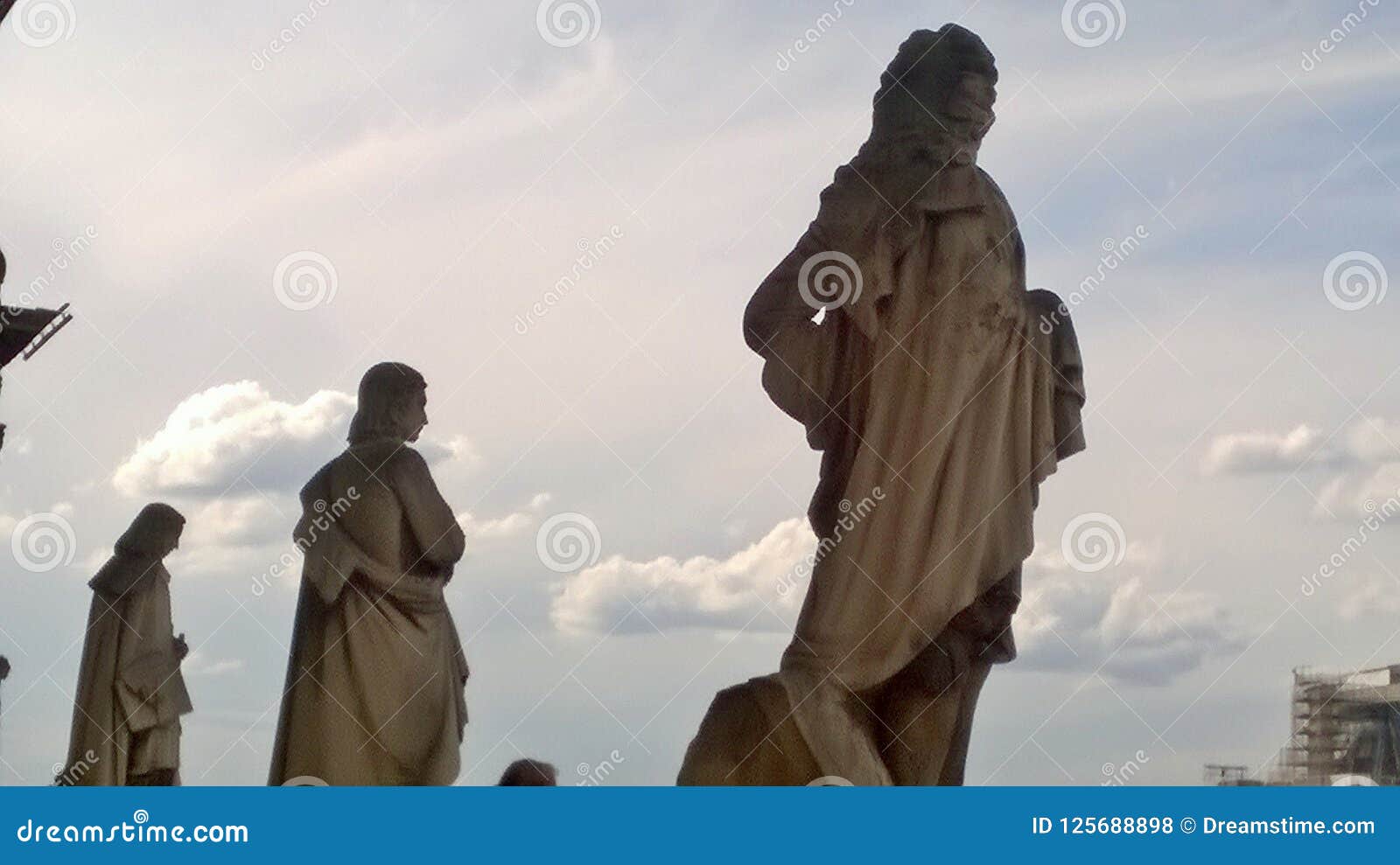 Statues Overlooking the Louvre Stock Photo - Image of marble ...