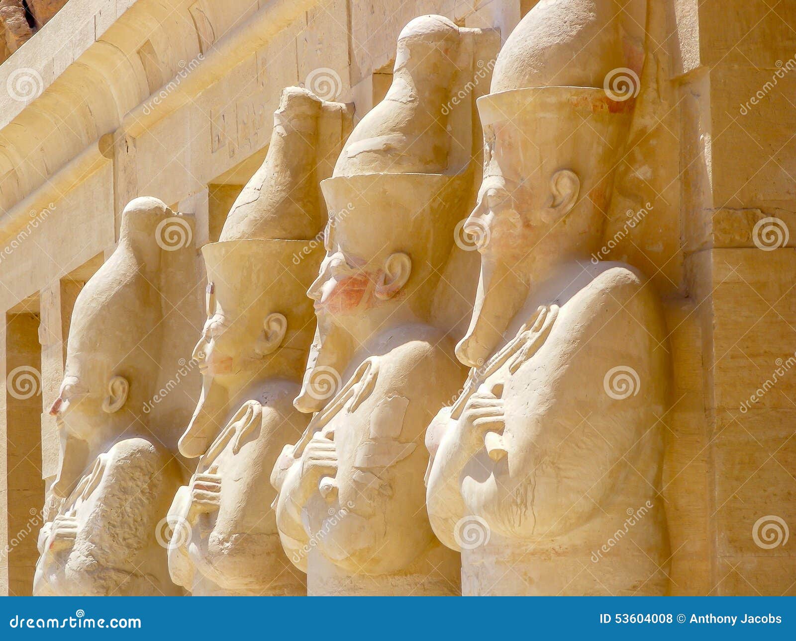 Statues of a Pharaoh S in Karnak. Stock Photo - Image of ruins, pillar ...