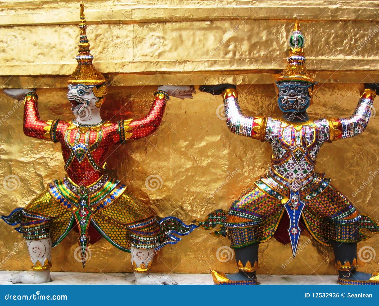 Statues of rakshas stock photo. Image of close, bangkok - 12532936