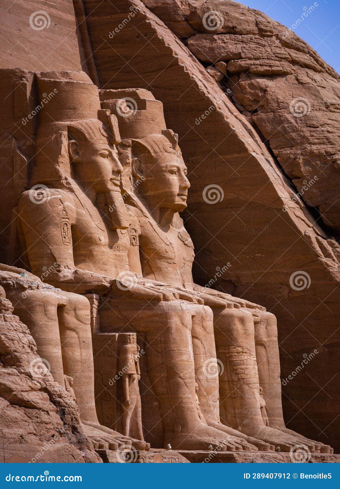 Statues of Ramses II in Abu Simbel, Egypt Stock Photo - Image of body ...