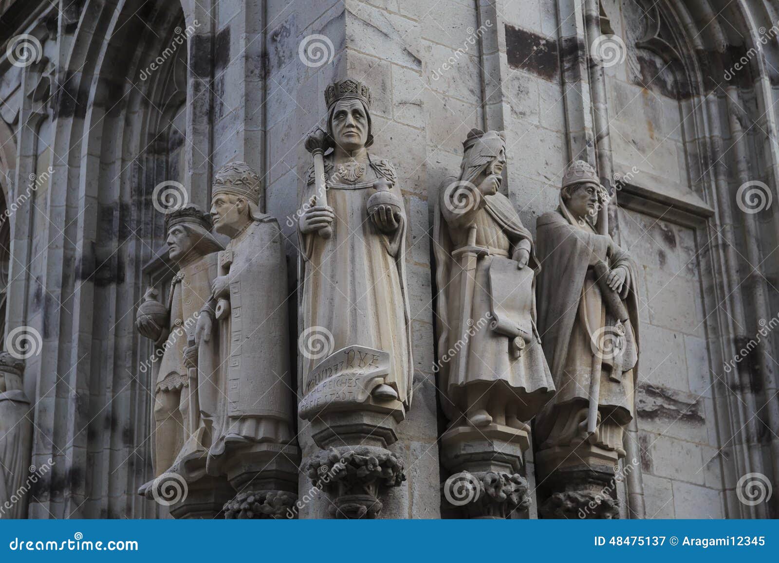 Statues of the Saints and Kings on Cathedral in Cologne Stock Image ...