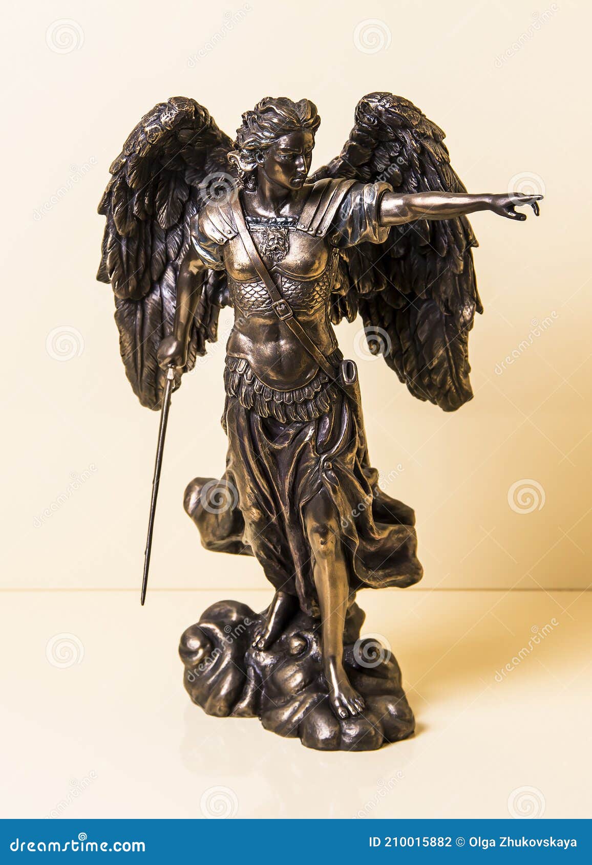 Statuette of Archangel Michael with Wings and Sword Stock Photo - Image ...