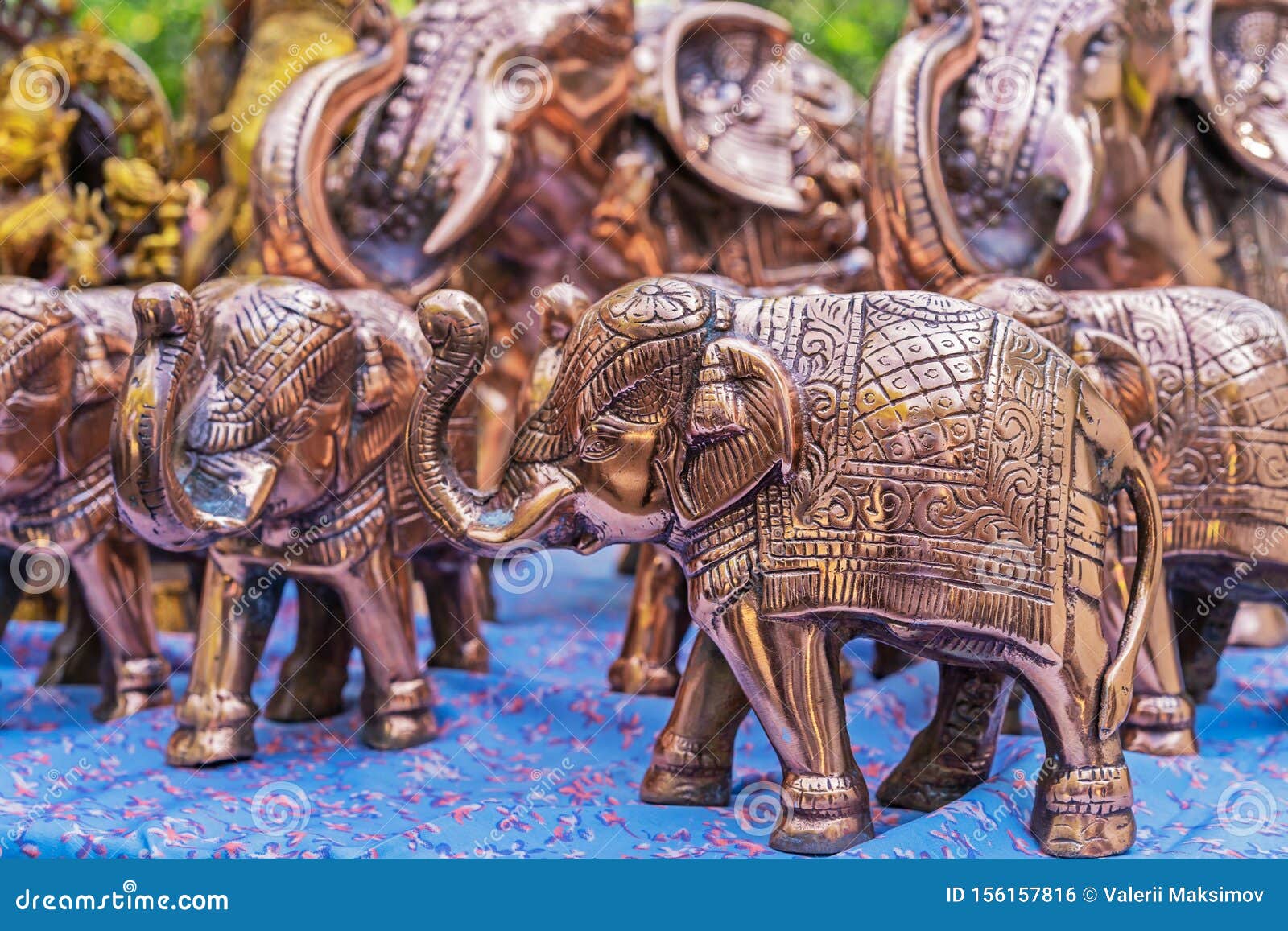 Statuette of an Indian Elephant. Copper Figurine of an Elephant Stock ...