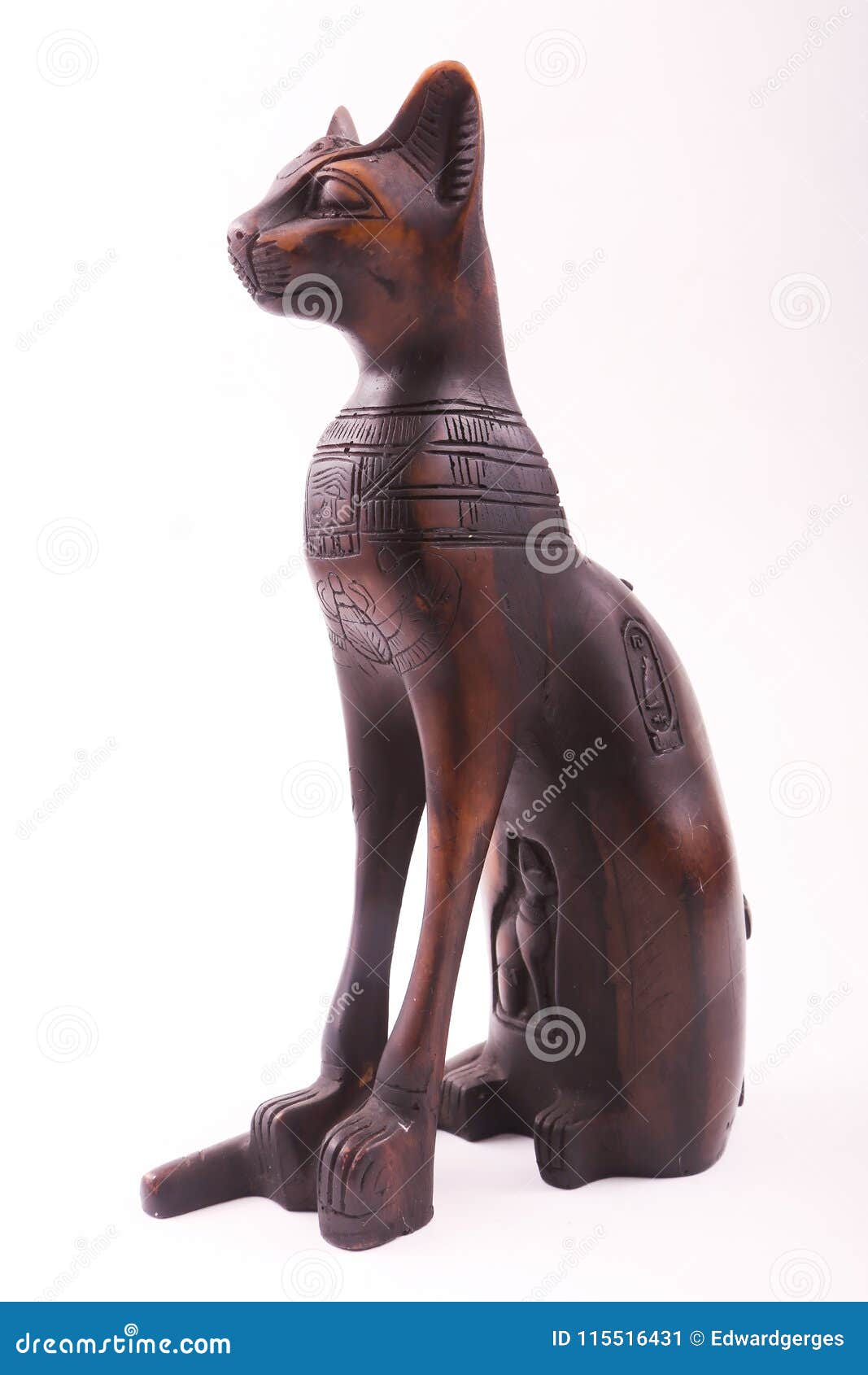 Pharaonic Cat Statuette Side View Stock Image - Image of view ...