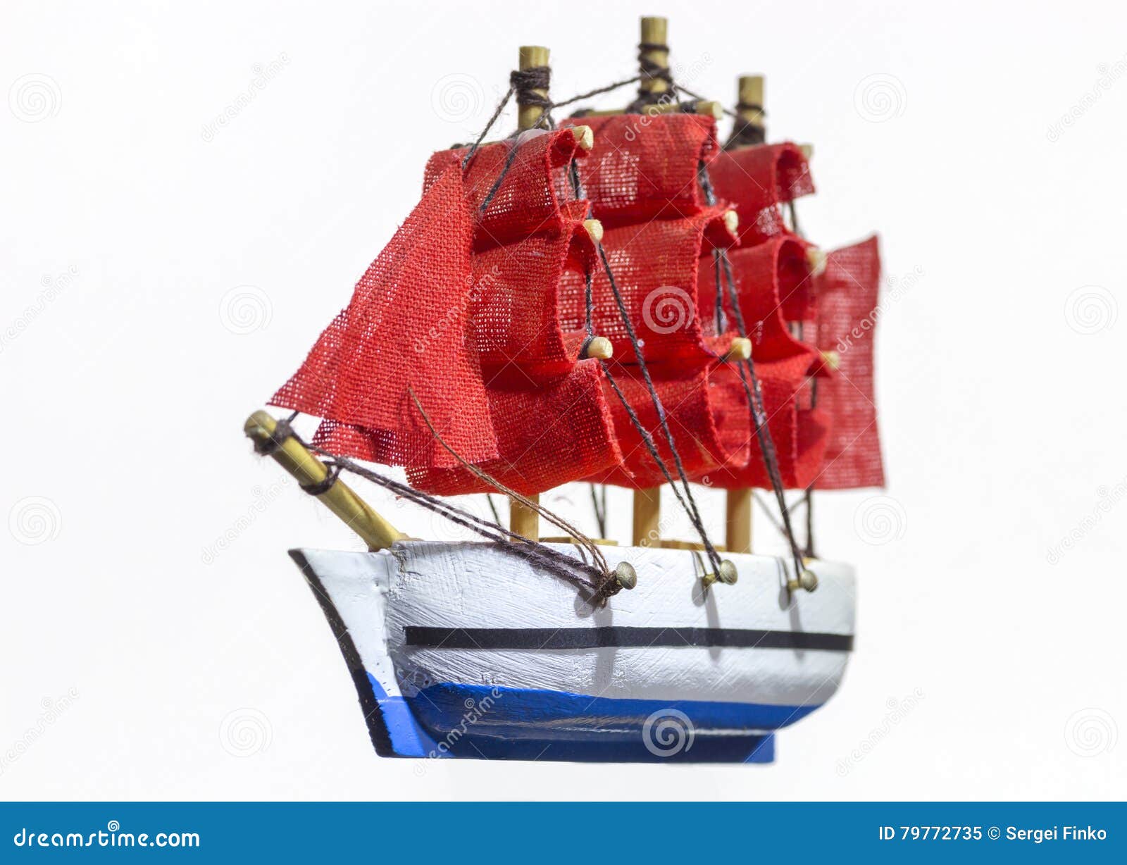 Statuette Of Ship Made From Shell Isolated On A White Background Stock ...