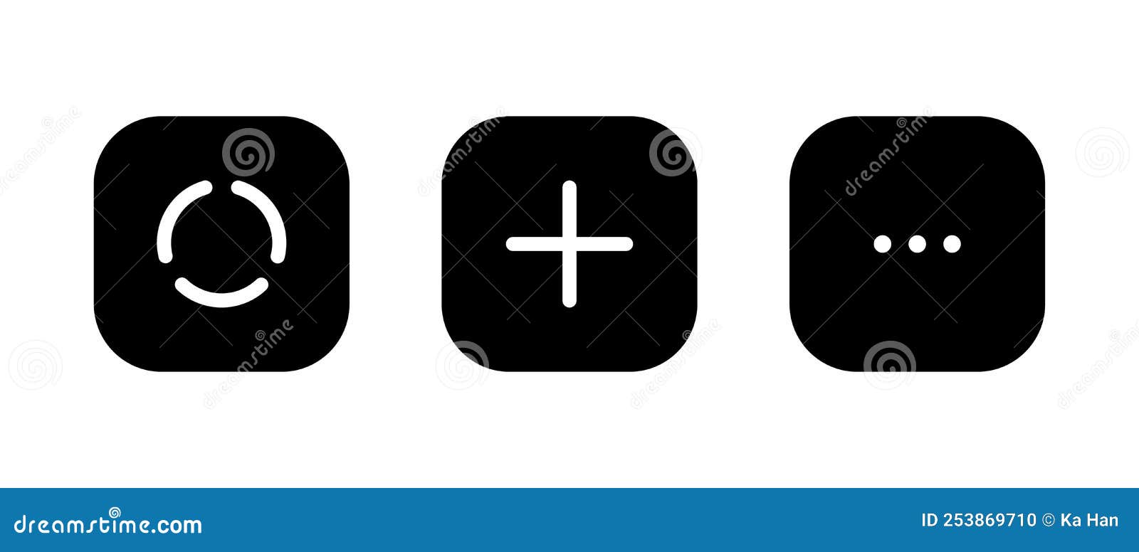 Status, New Chat, and Menu Button Icon. Social Media Elements Stock ...