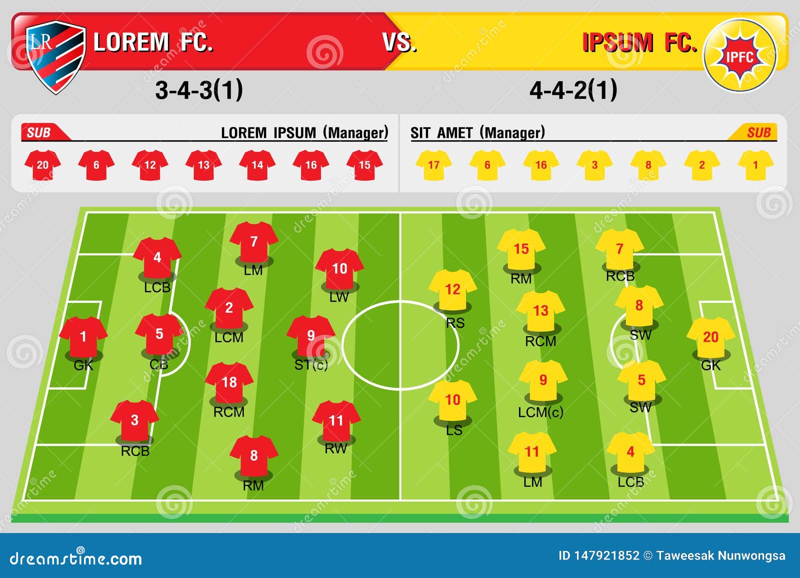 Status Plan Team Football Player.vector Illustration Stock Vector ...