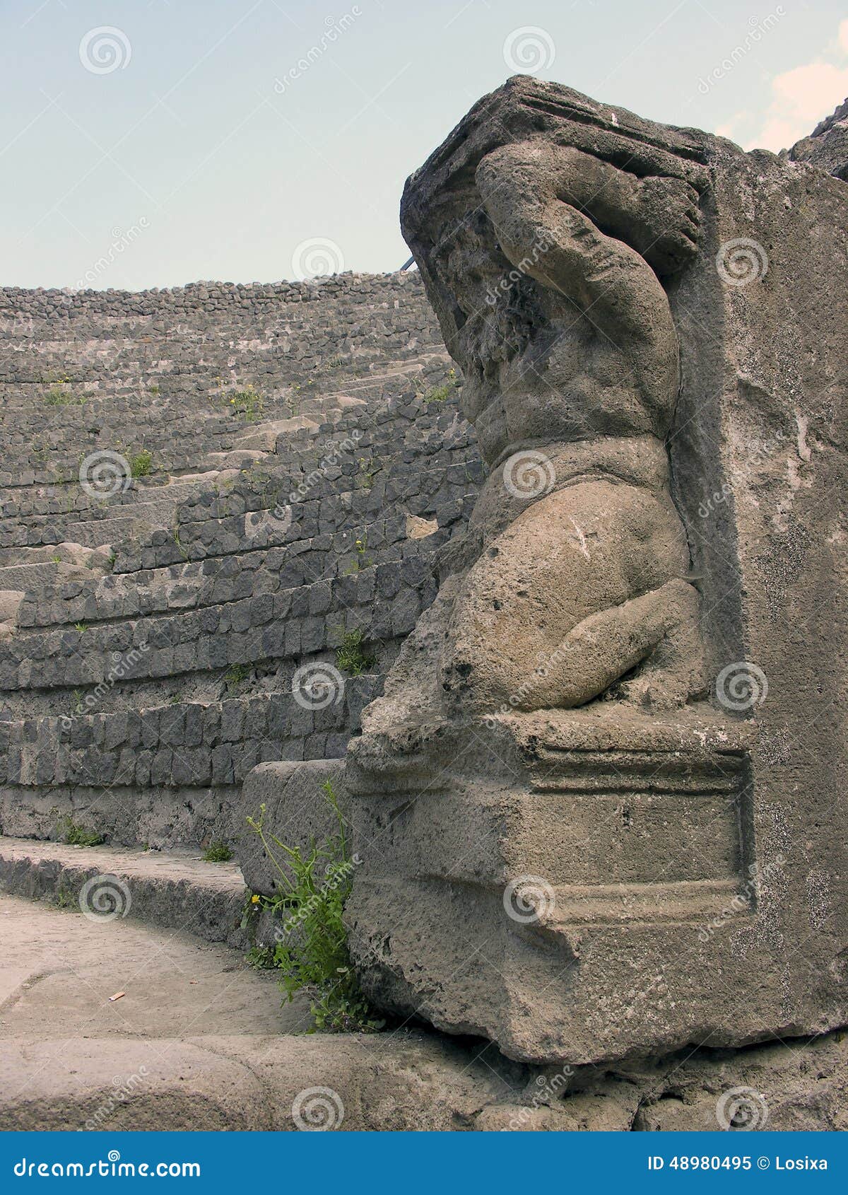 Statute in Pompeii stock image. Image of toga, roman - 48980495