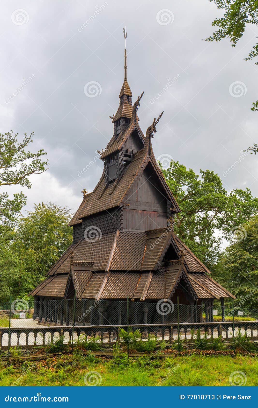 Stave Church in Bergen, Norway Stock Image - Image of protestant ...