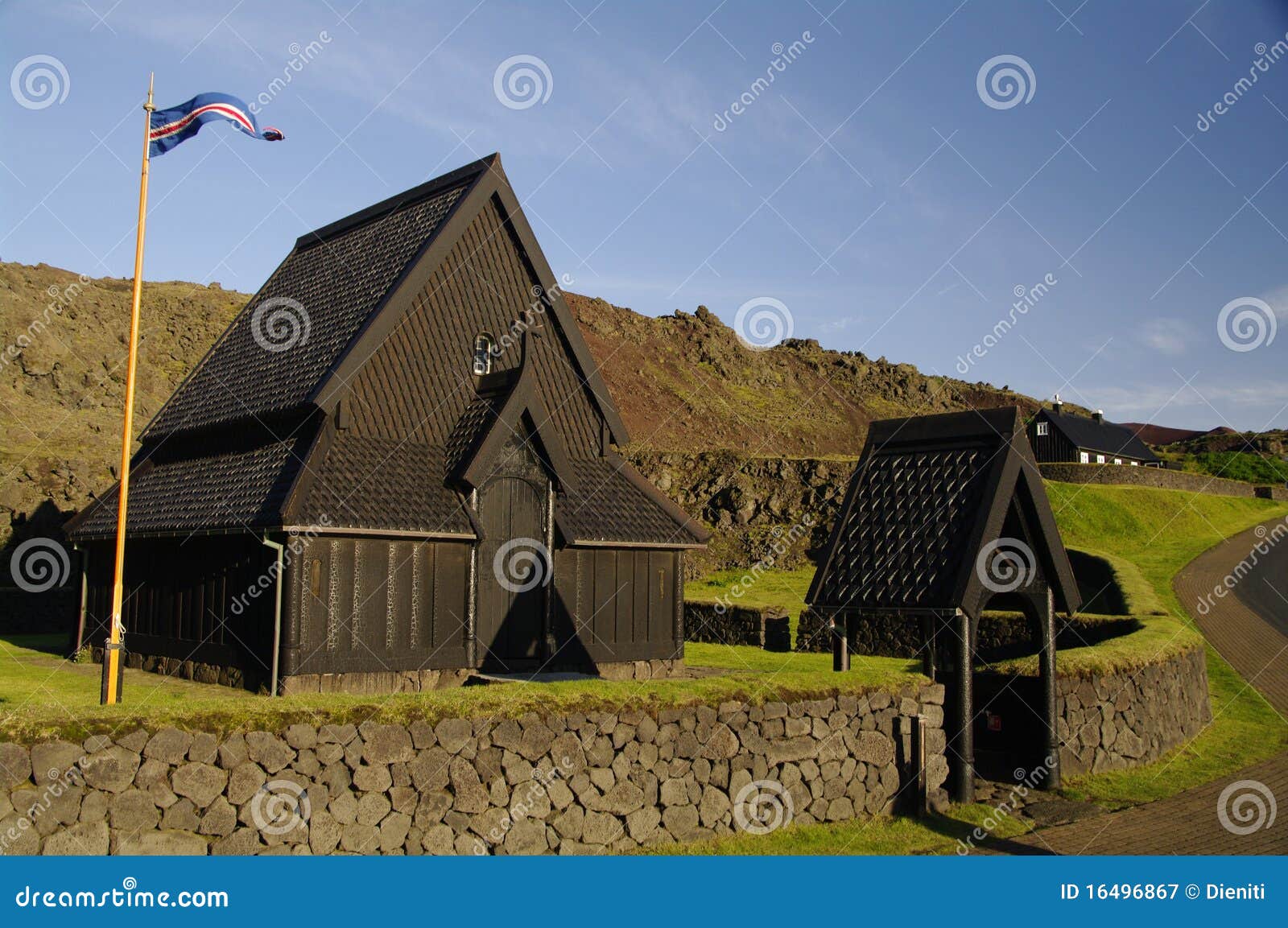 Stave Church on Heimaey, Iceland Stock Image - Image of landmark ...