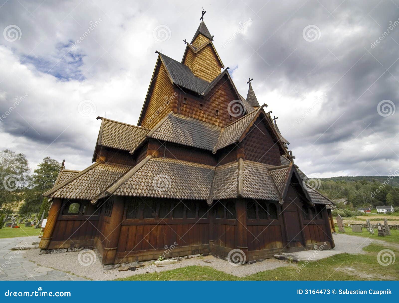Stave church, Norway stock image. Image of famous, traditional - 3164473