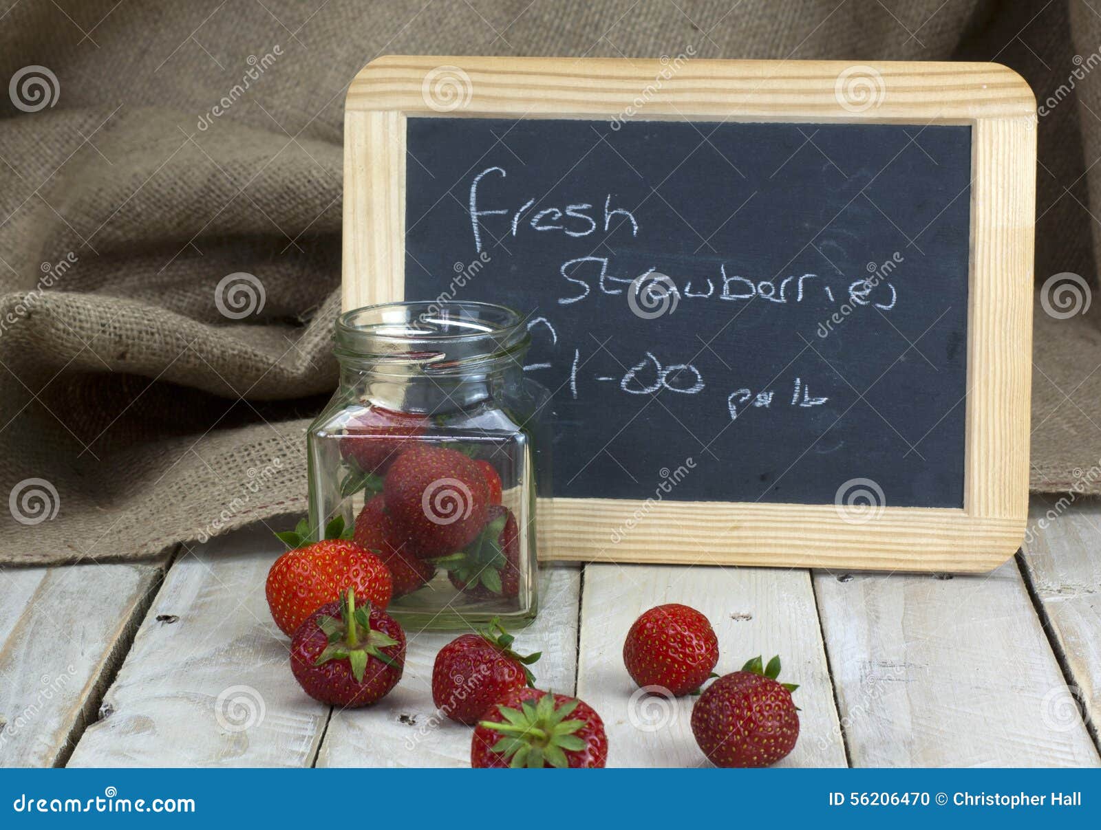Stawberries in a Jar and Spilt on Table Stock Photo - Image of eating ...