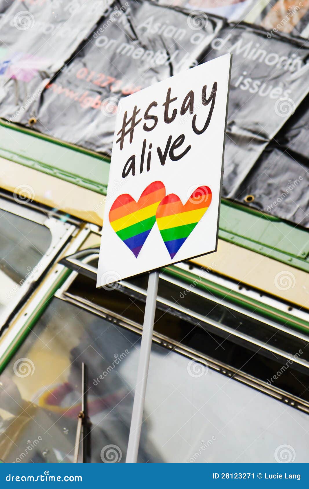 #stay Alive Sign with 2 Rainbow Hearts Stock Image - Image of rainbow ...