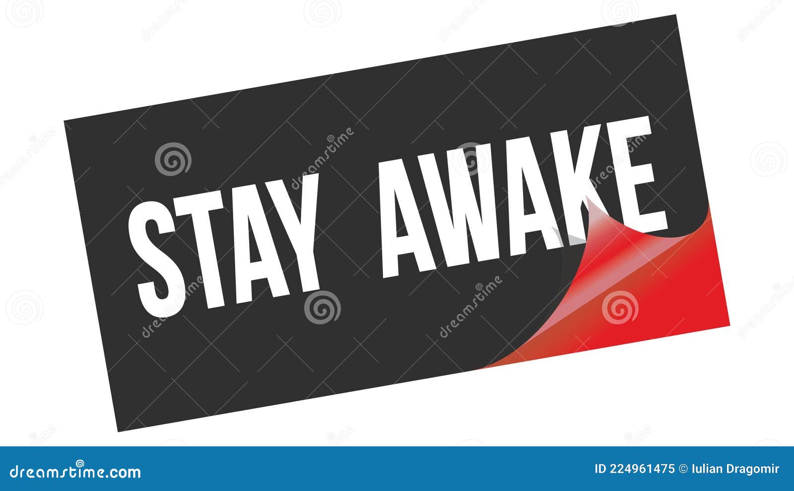 STAY AWAKE Text on Black Red Sticker Stamp Stock Illustration ...