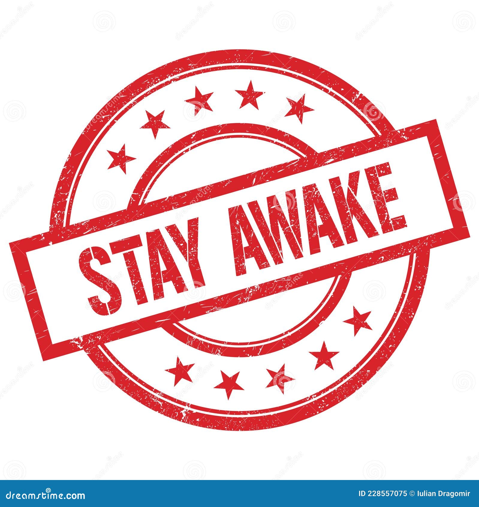 STAY AWAKE Text Written on Red Vintage Round Stamp Stock Illustration ...