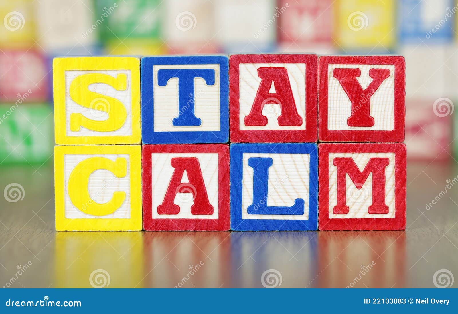 Stay Calm Spelled Out in Alphabet Building Blocks Stock Image - Image ...