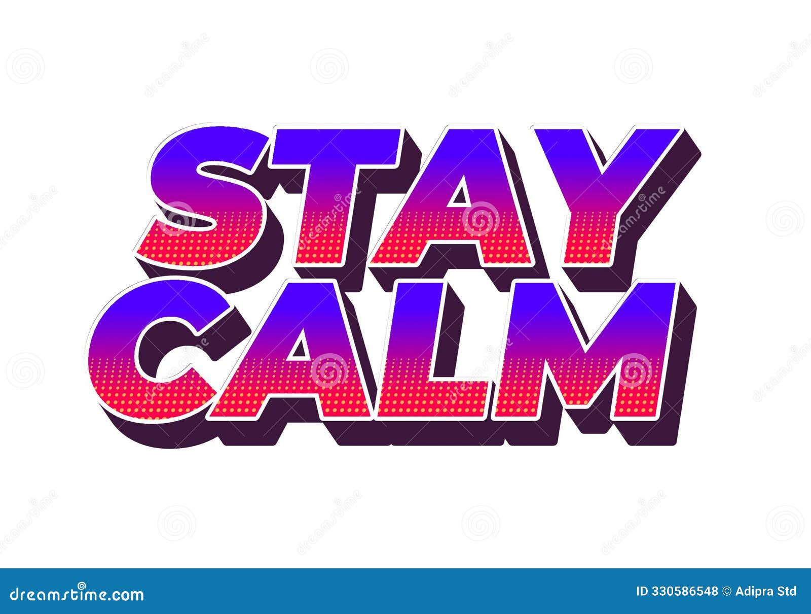 Stay Calm. Text Effect in 3D Style with Good Colors Stock Vector ...