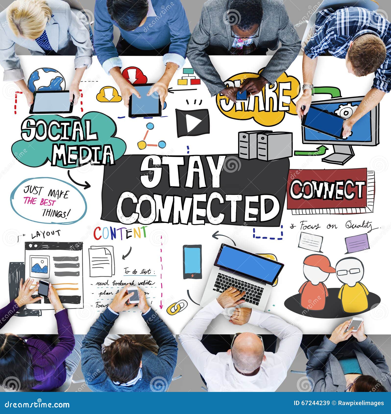 Stay Connected Freindship Relationship Social Concept Stock Image ...
