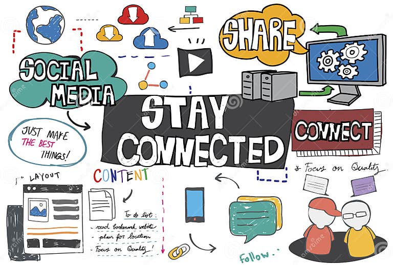 Stay Connected Network Online Technology Concept Stock Illustration ...