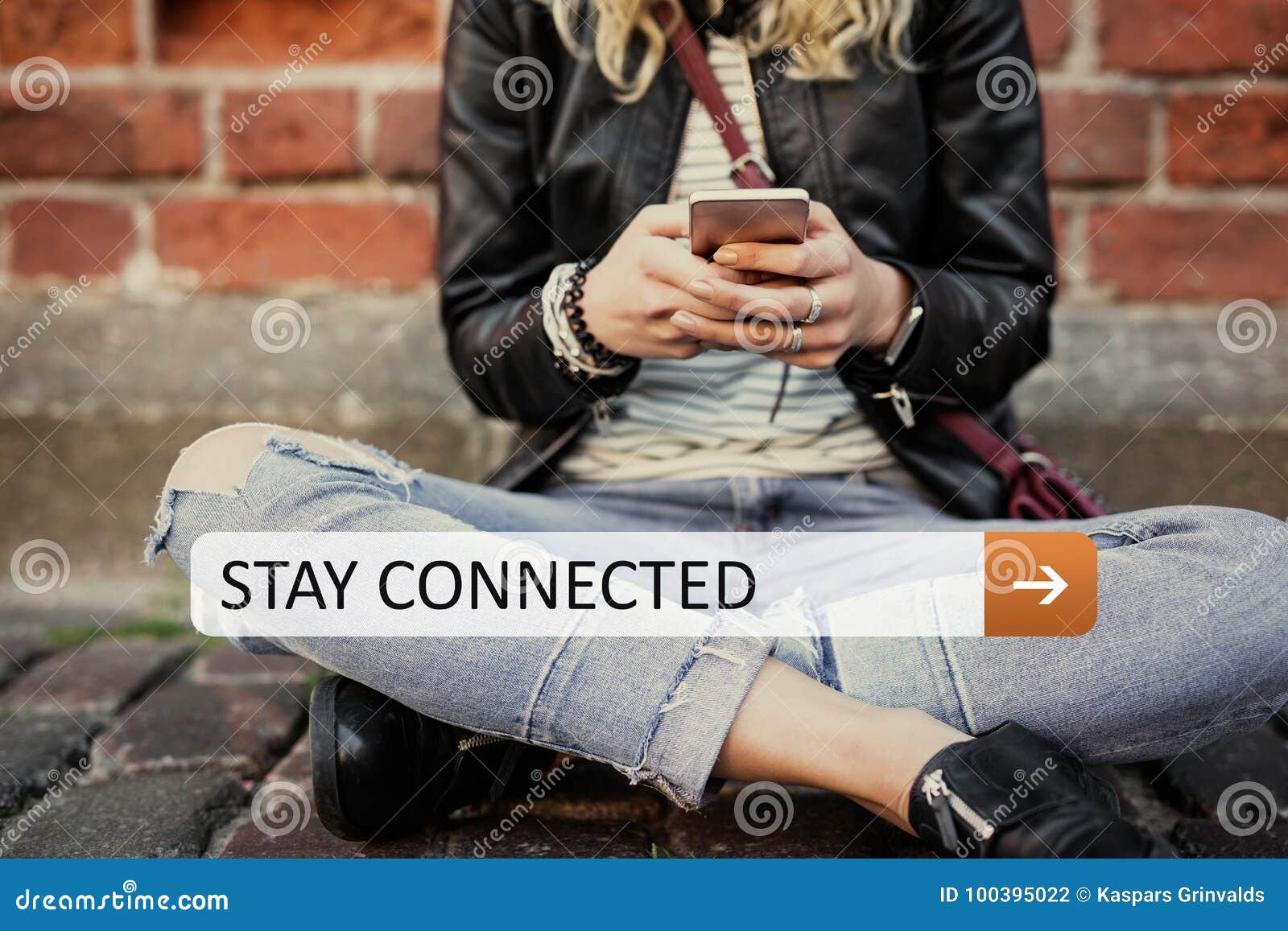 Stay Connected on Your Portable Mobile Device Stock Photo - Image of ...
