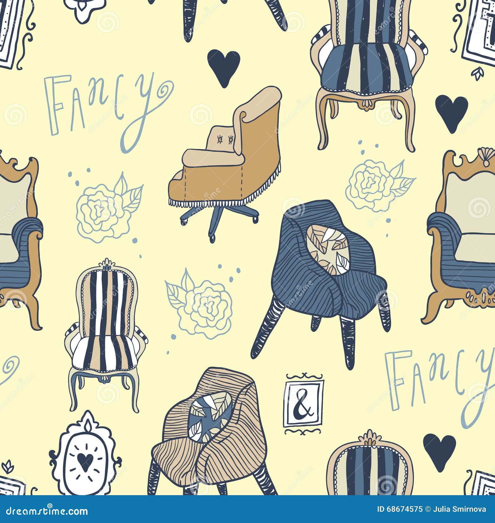 Stay Fancy Illustrations, Seamless Patterns Stock Illustration ...