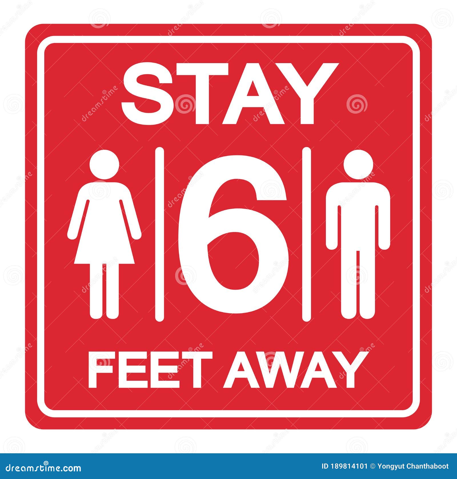 Stay 6 Feet Away Symbol Sign, Vector Illustration, Isolate On White ...