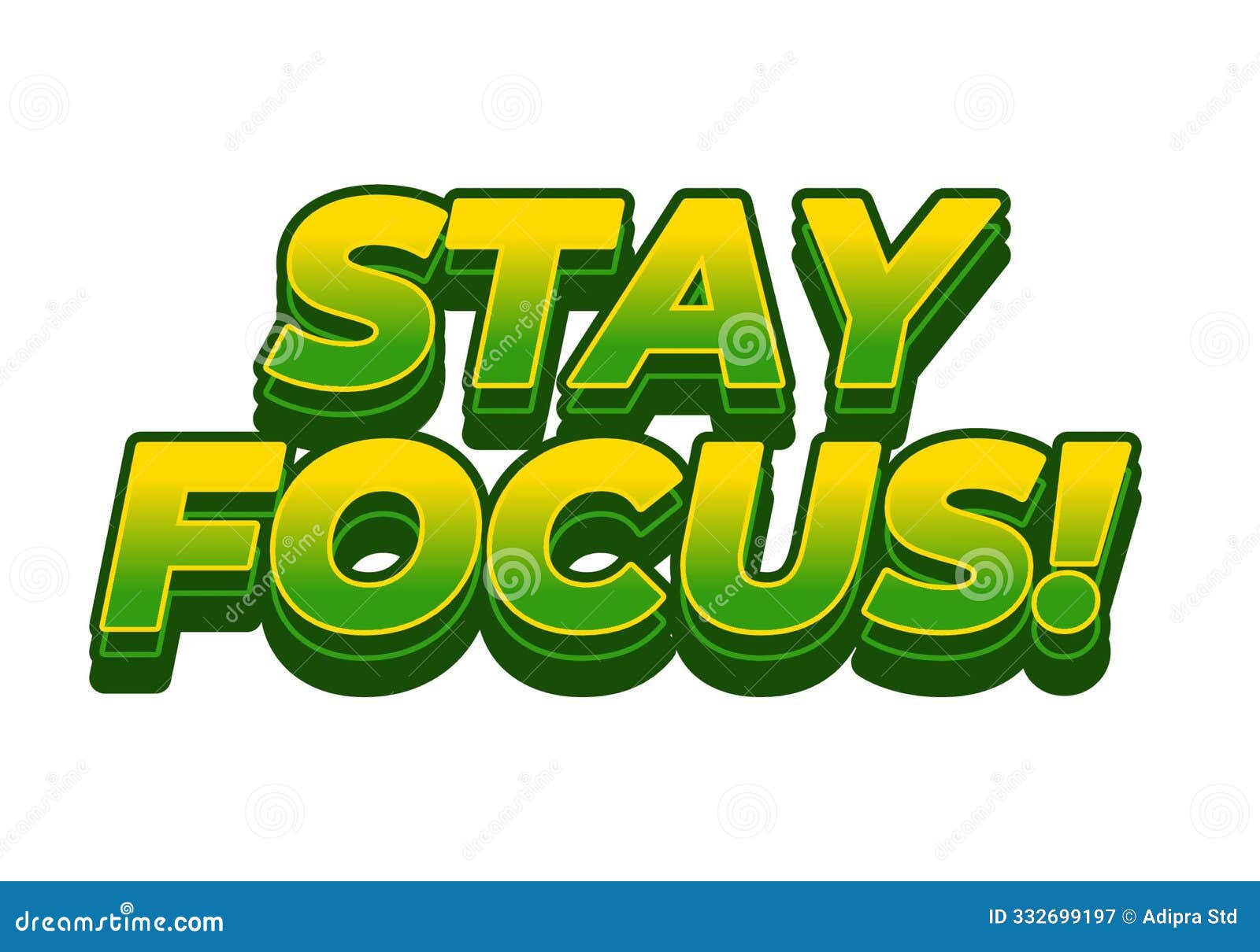 Stay Focus. Text Effect in 3D Style with Good Colors Stock Vector ...
