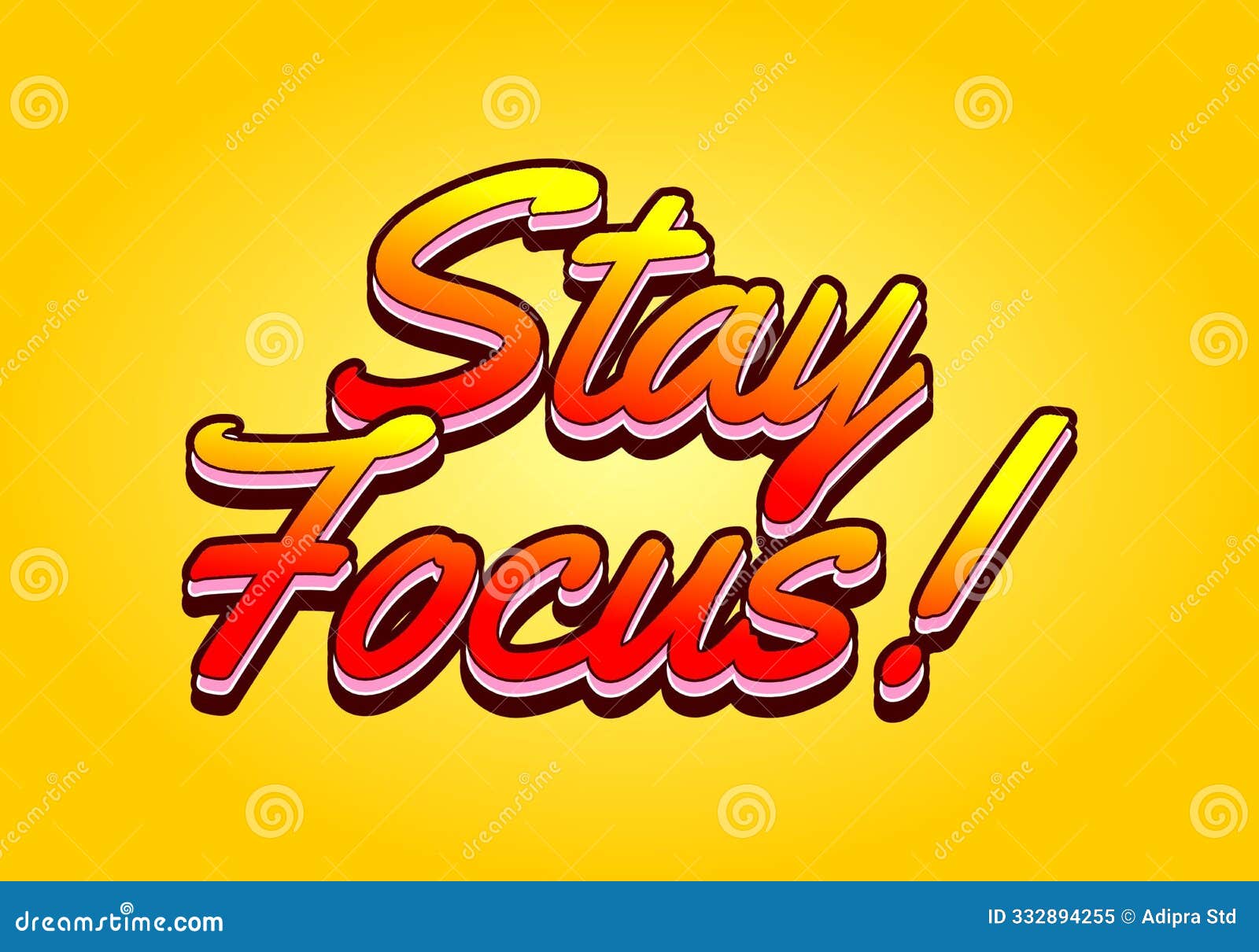 Stay Focus. Text Effect in 3D Style with Good Colors Stock Vector ...