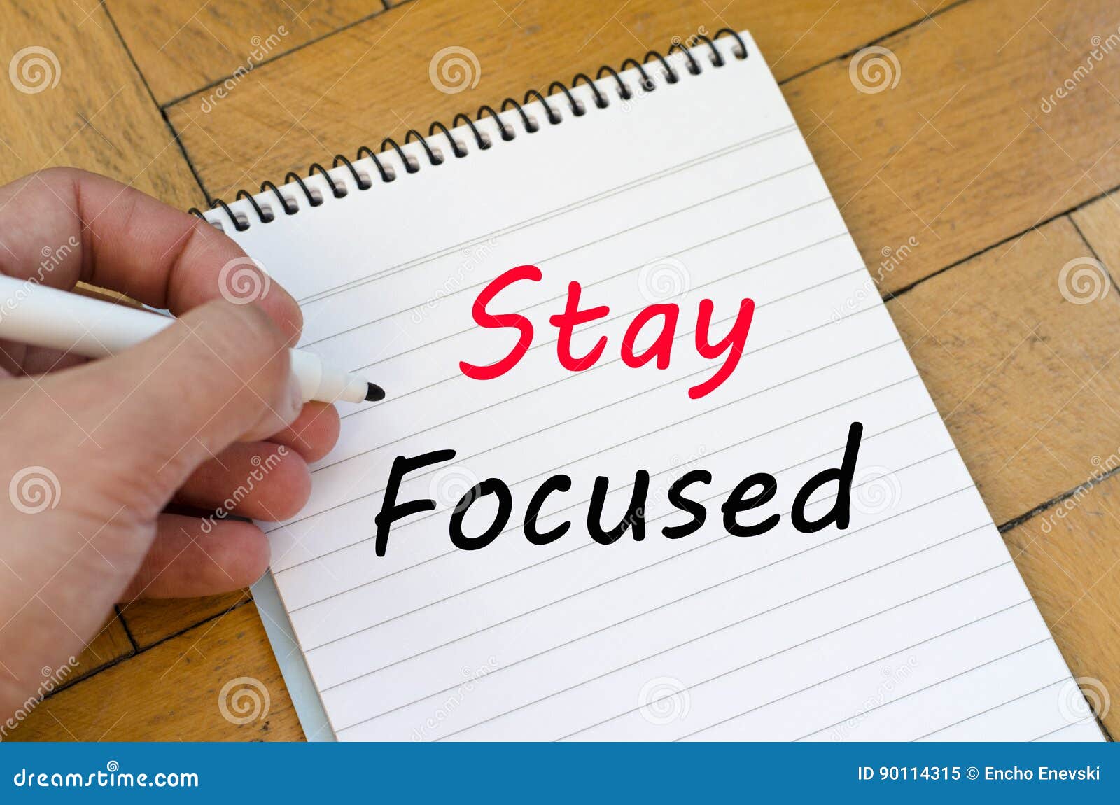 Stay Focused Concept on Notebook Stock Image - Image of concept ...