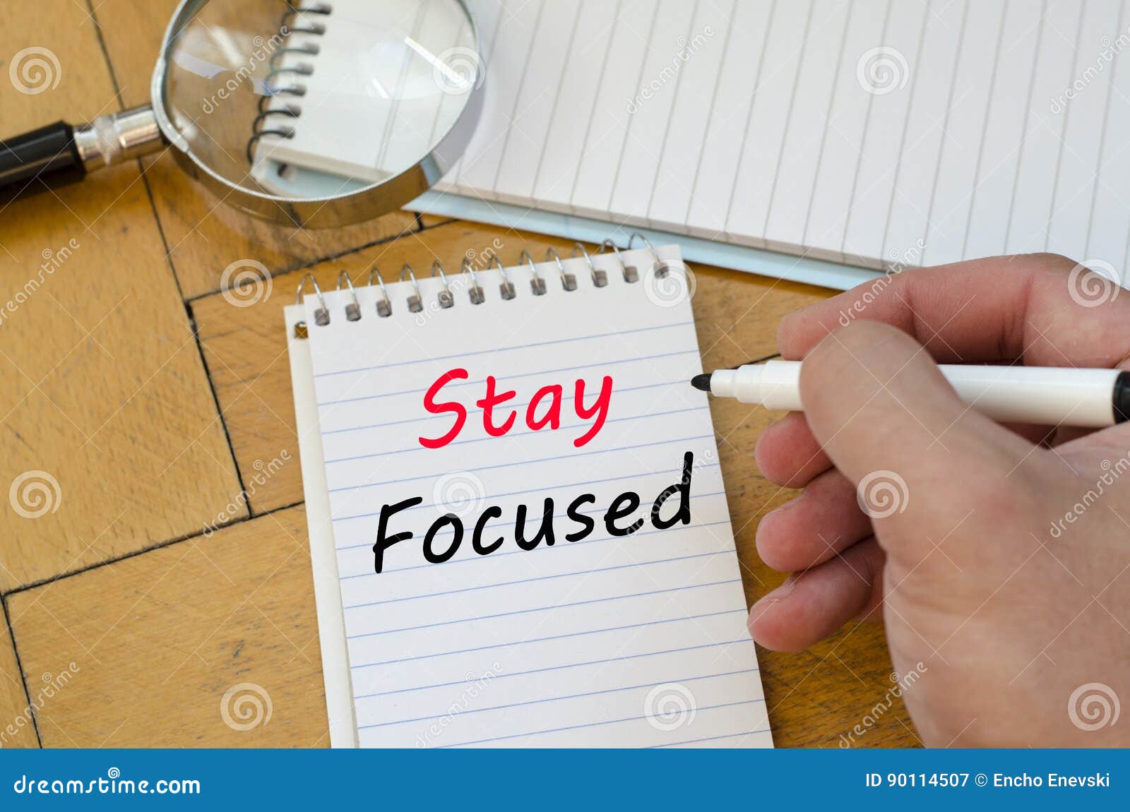 Stay Focused Concept on Notebook Stock Image - Image of concept ...