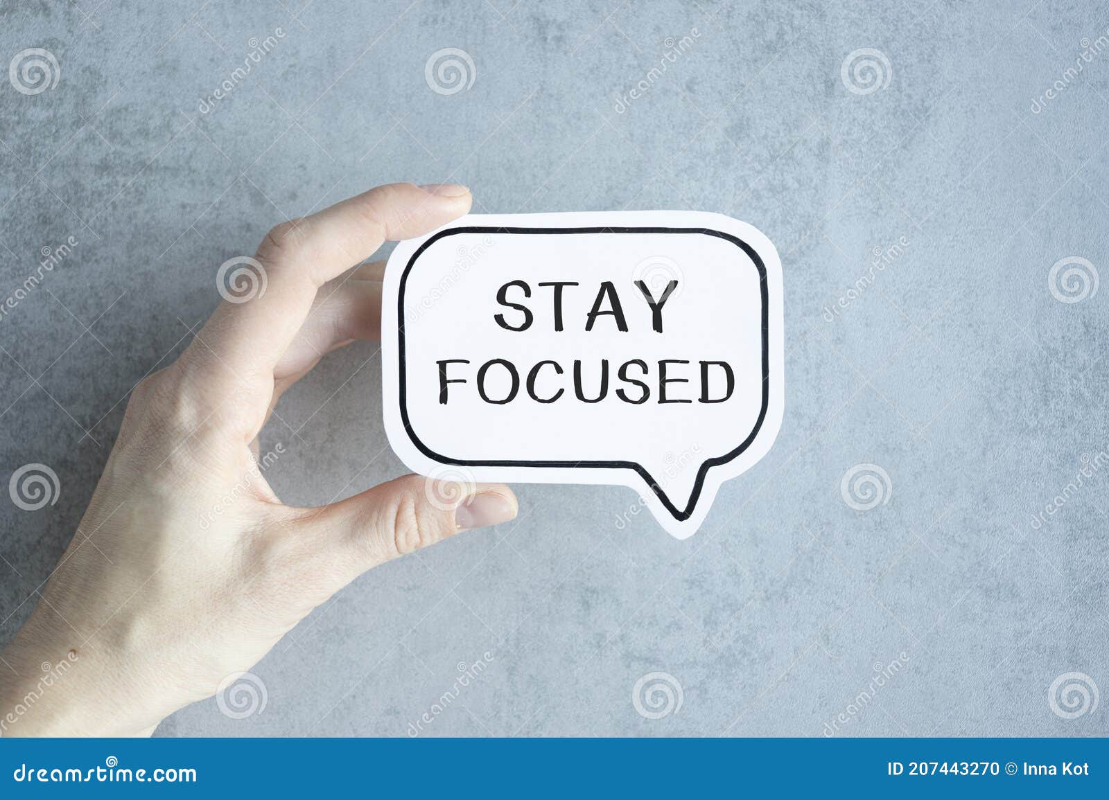 STAY FOCUSED Message on the Card Held by Stock Photo - Image of ...