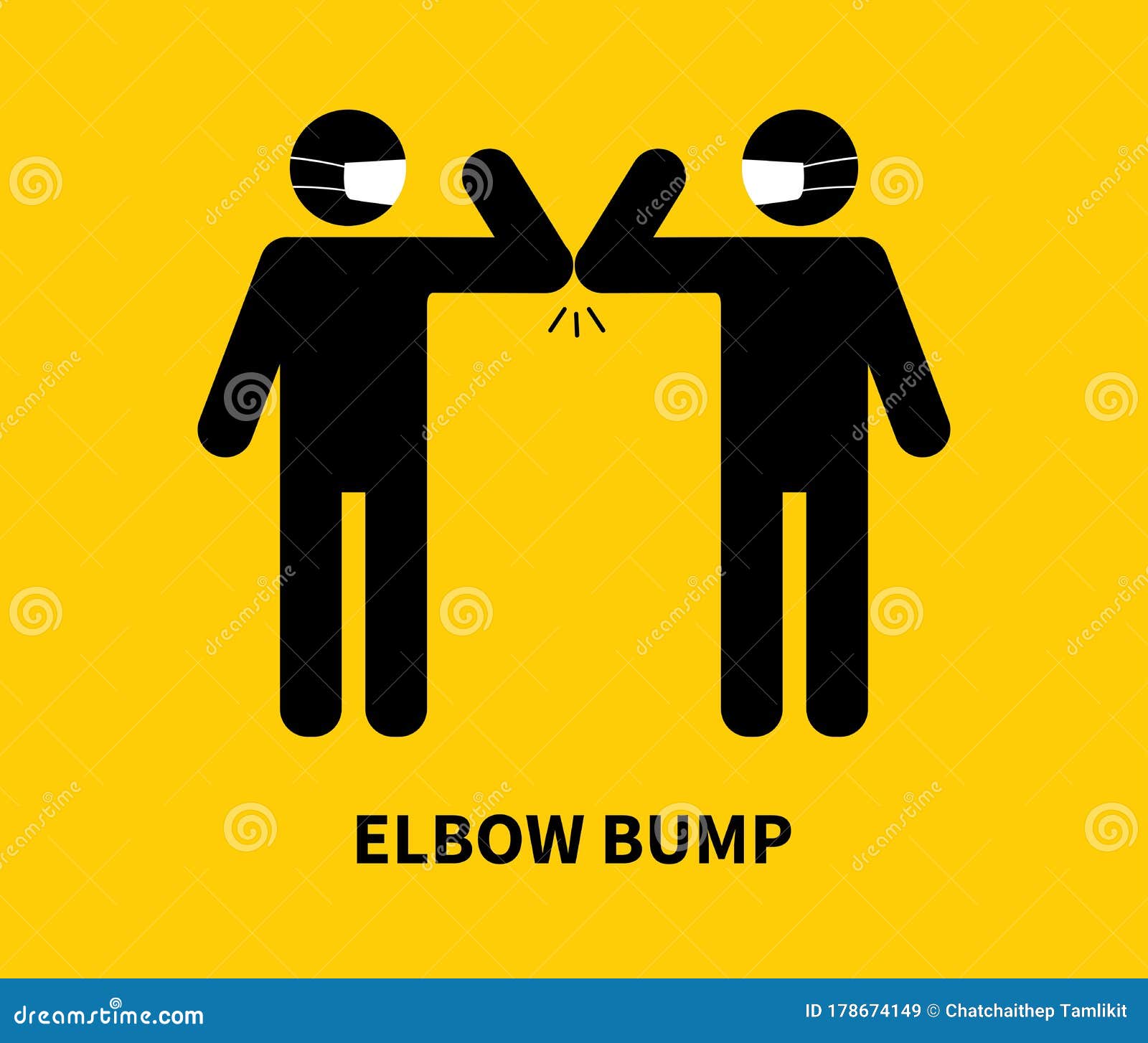 Elbow Bump Greeting Isolated For Social Distancing Cartoon Vector ...