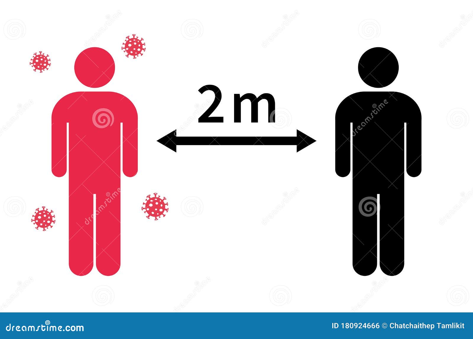 Social Distancing Icon. Keep the 2 Meter Distance. Coronovirus Epidemic ...
