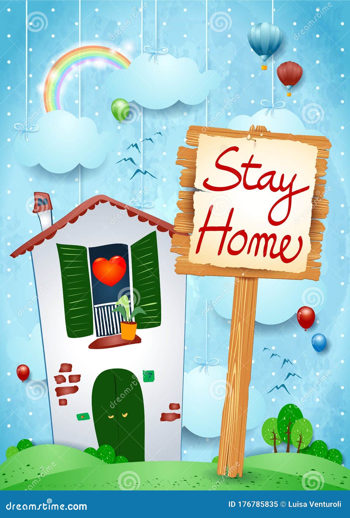 Stay home stock illustration. Illustration of disease - 176785835