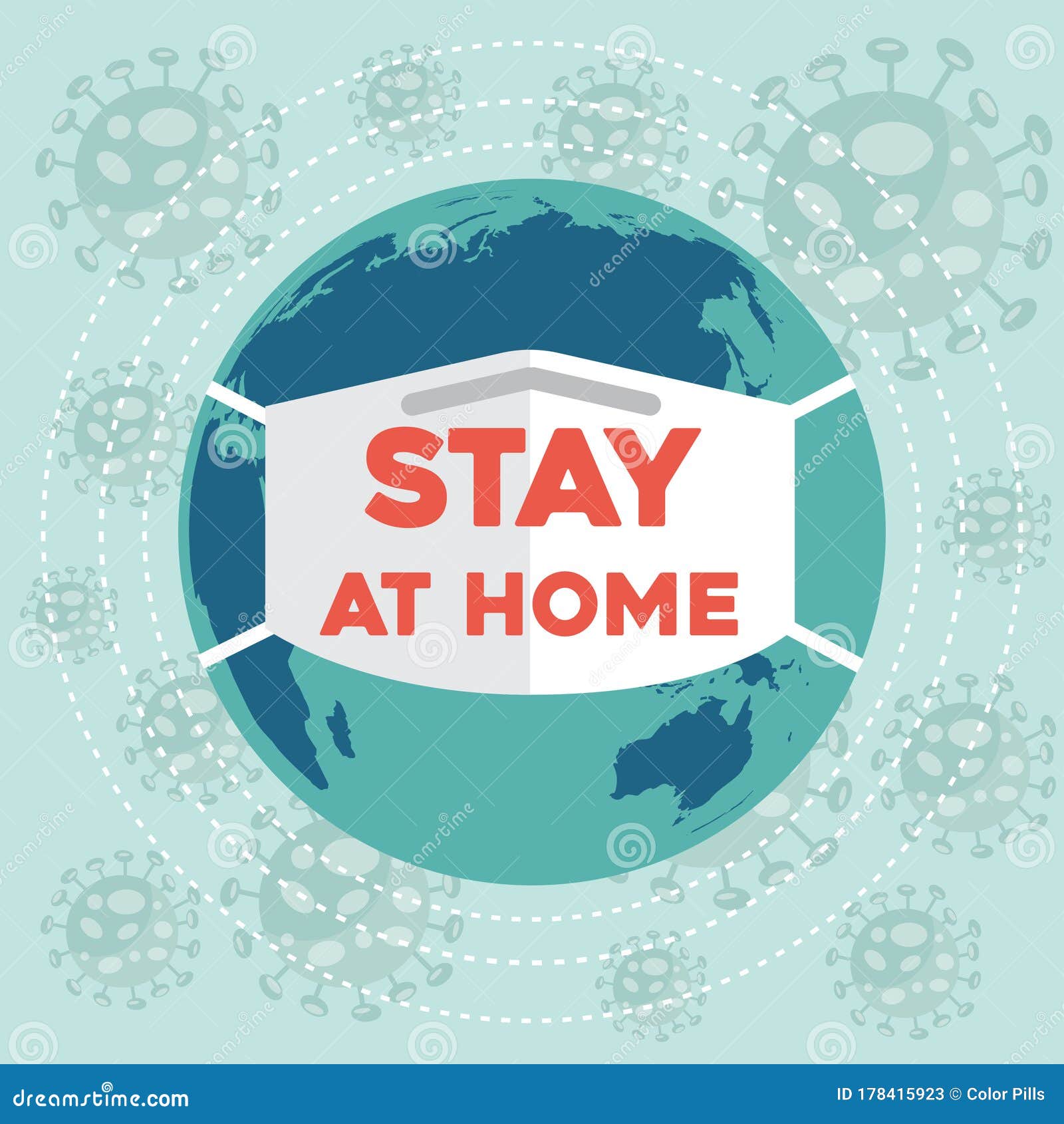 `Stay at Home`-coronavirus Advice, Covid-19 Poster. Stock Illustration ...